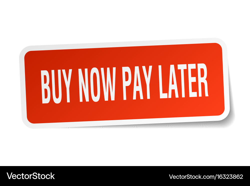 Buy now pay later square sticker on white Vector Image