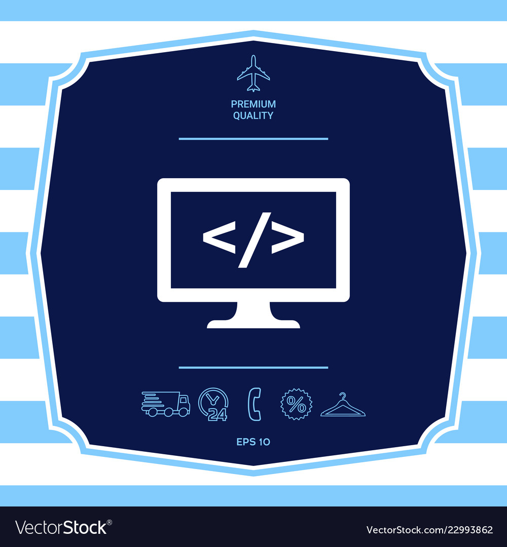 Coding symbol icon graphic elements Royalty Free Vector