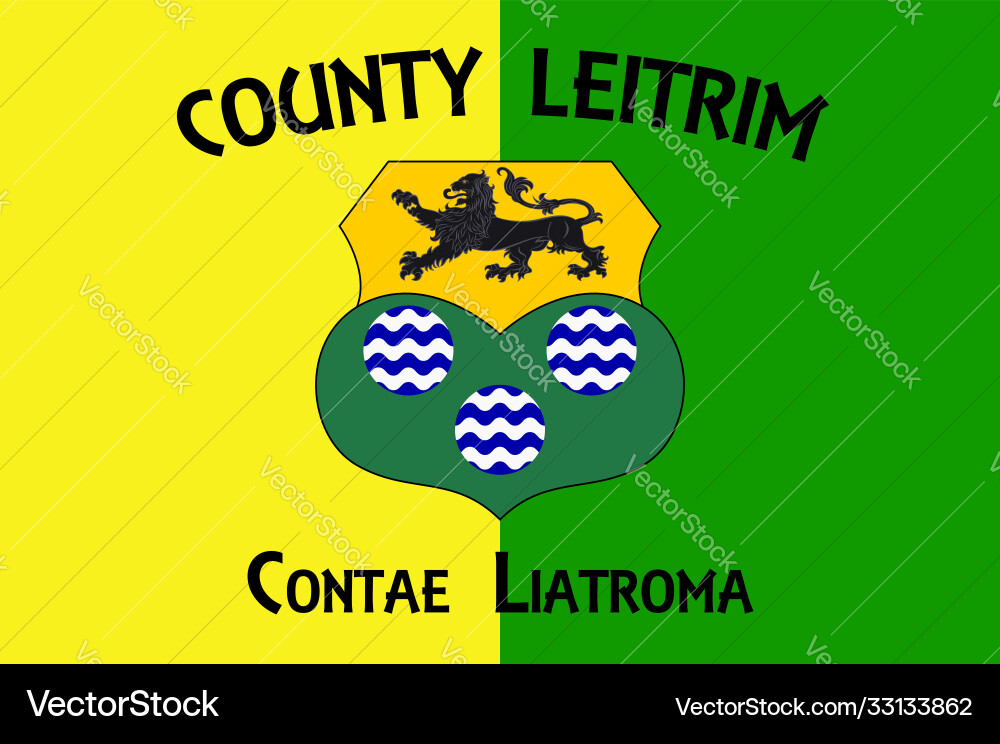 Flag county leitrim in ireland Royalty Free Vector Image