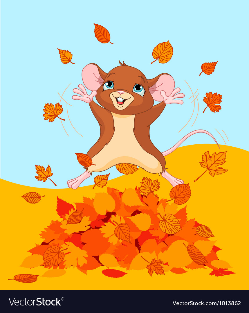 Happy fall mouse Royalty Free Vector Image - VectorStock