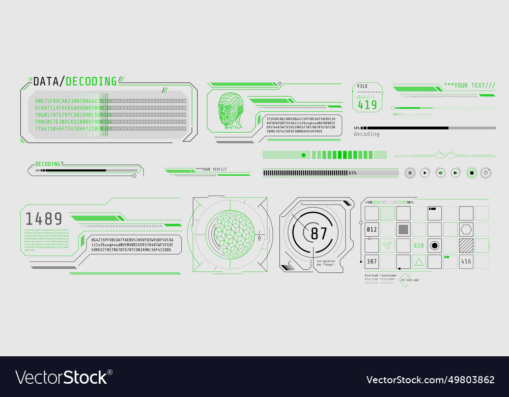 Hud interface design for decoding big data Vector Image Hud interface design for decoding big data Vector Image