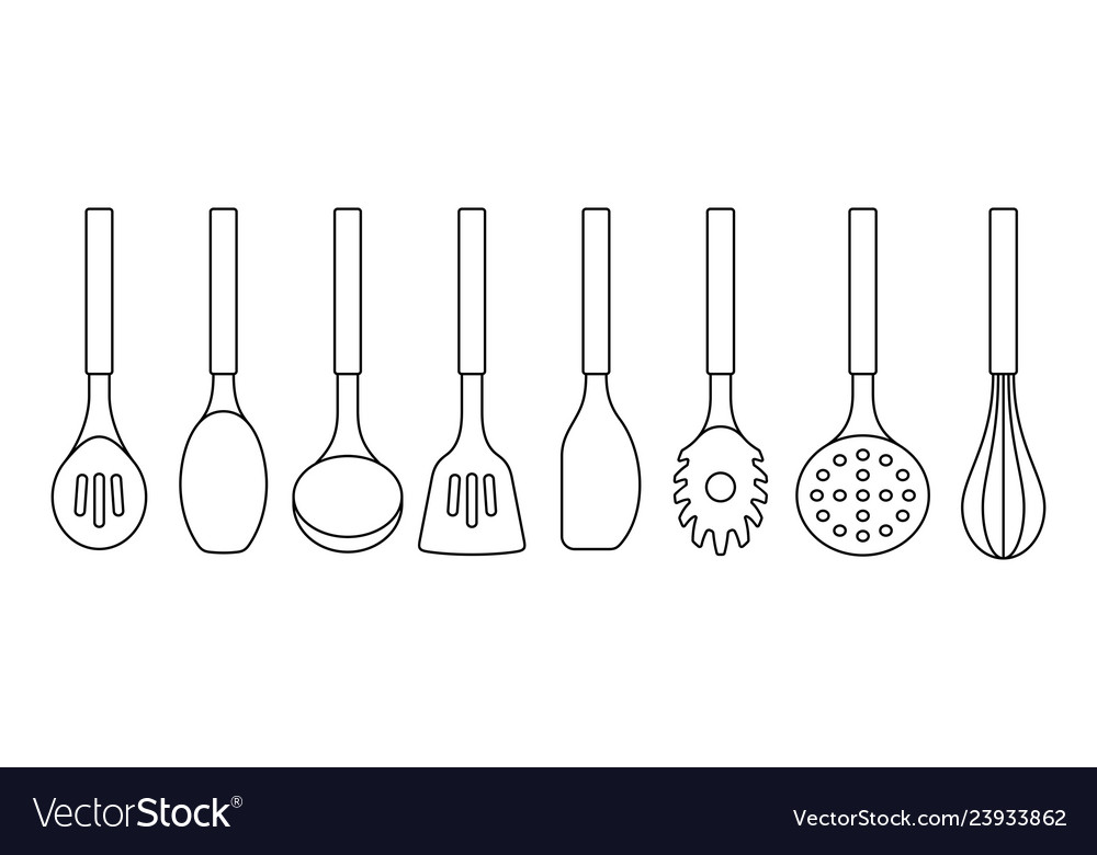 Kitchen utensils set Royalty Free Vector Image