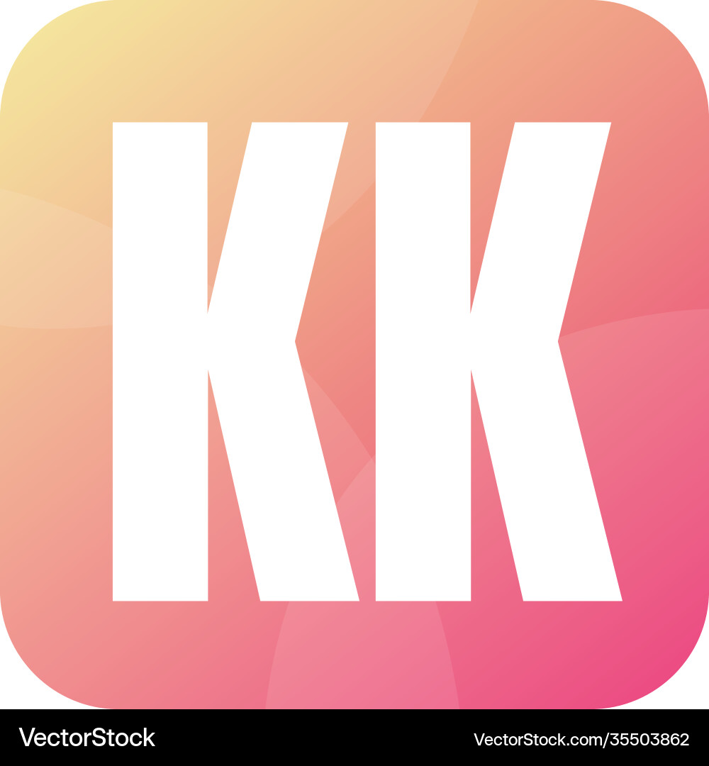 Kk letter logo design with simple style Royalty Free Vector