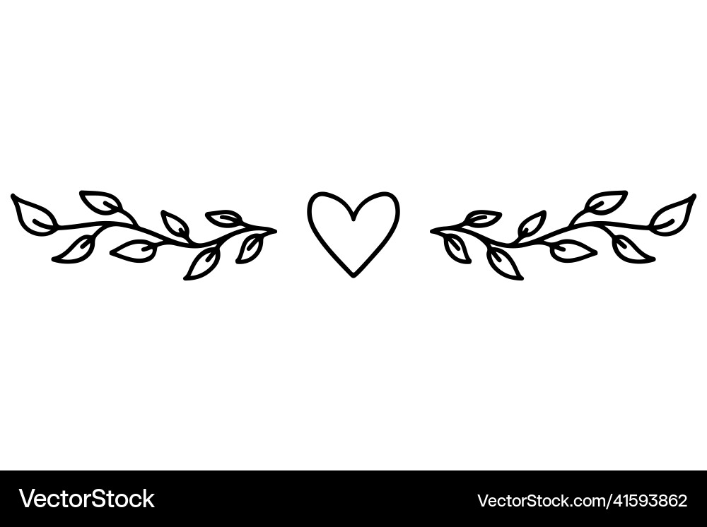 Love divider in doodle divider in sketch Vector Image
