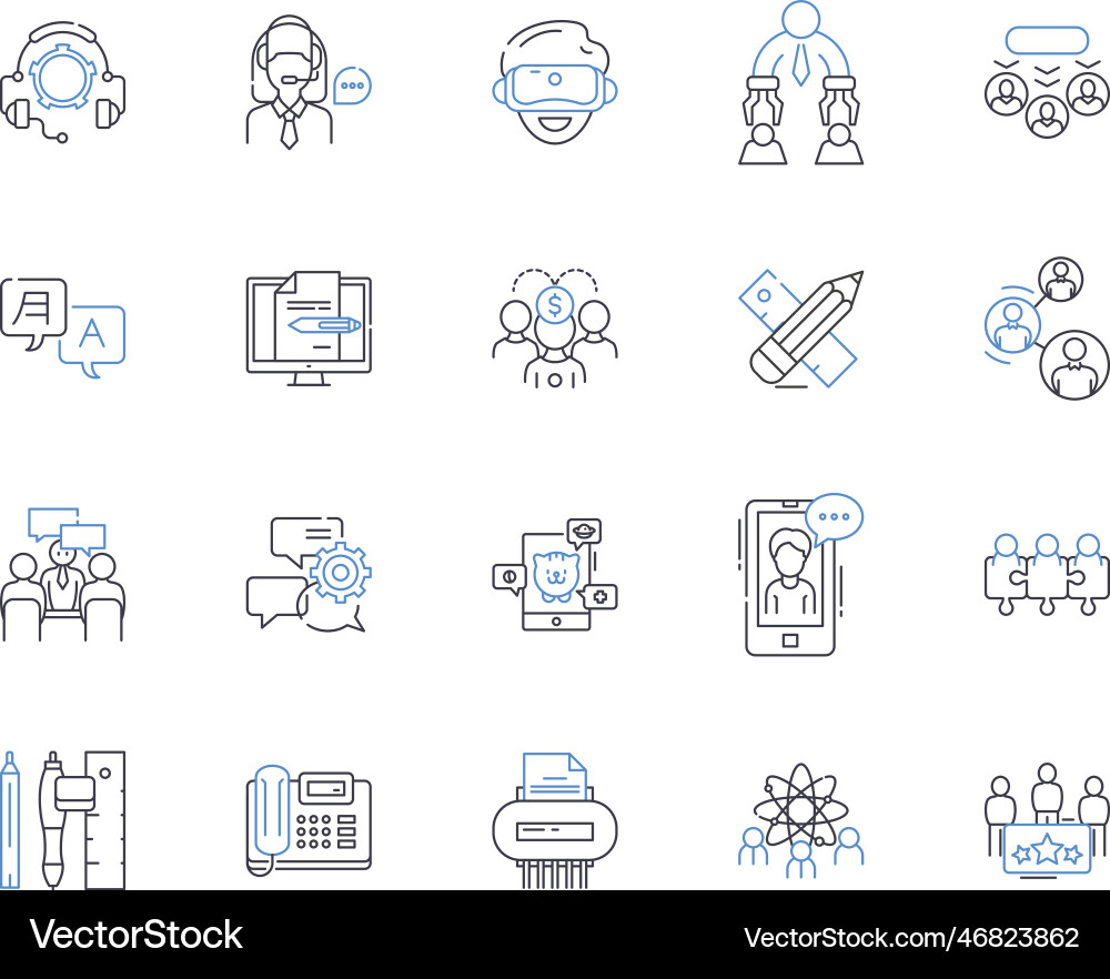 Mob masses line icons collection clandestine Vector Image