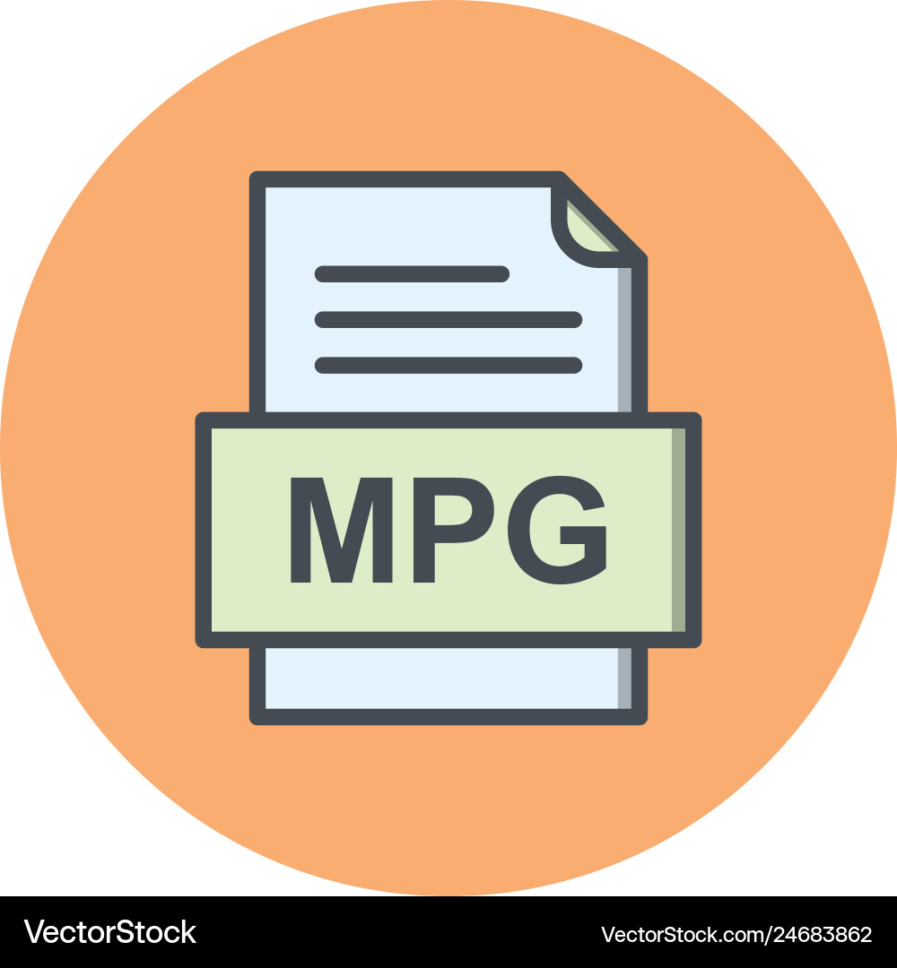 Mpg file document icon Royalty Free Vector Image