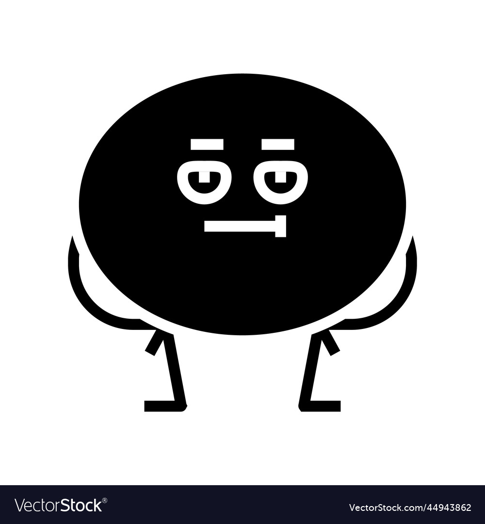 Oval geometric shape character glyph icon Vector Image Oval geometric shape character glyph icon Vector Image