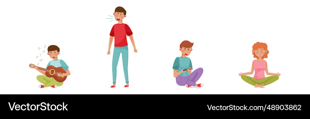 People characters relieve stress and relax Vector Image