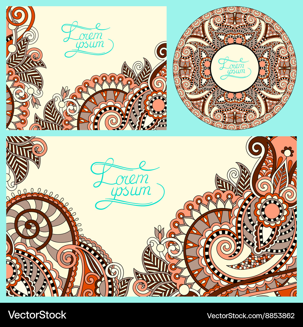 Set of floral decorative background template Vector Image