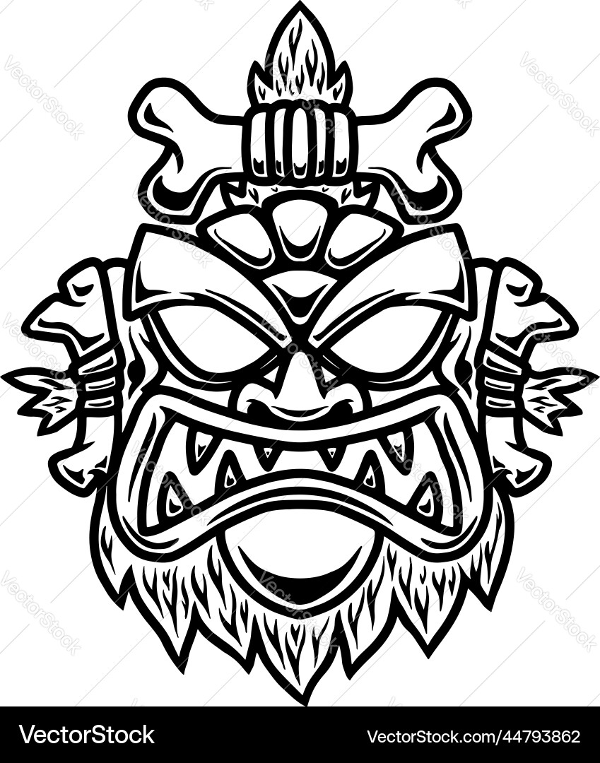 Tiki idol design element for poster card banner Vector Image