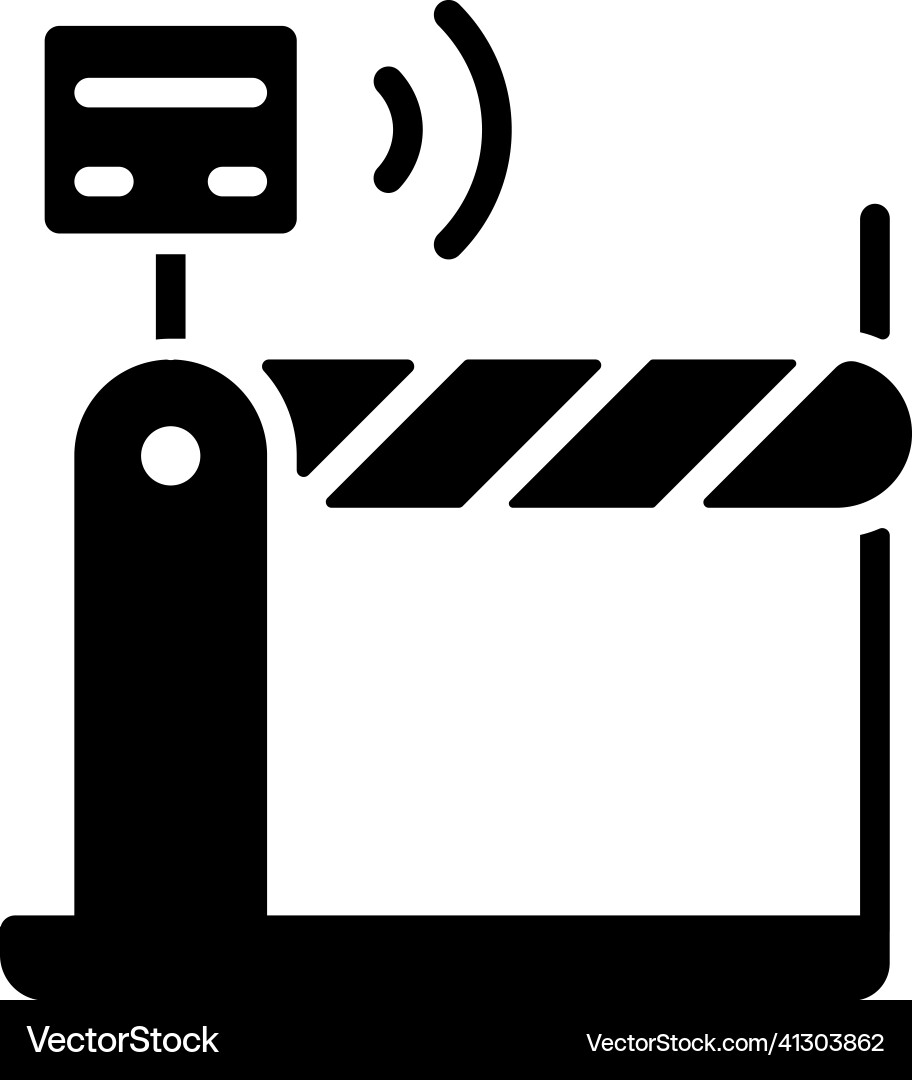 Toll and ticketing black glyph icon Royalty Free Vector