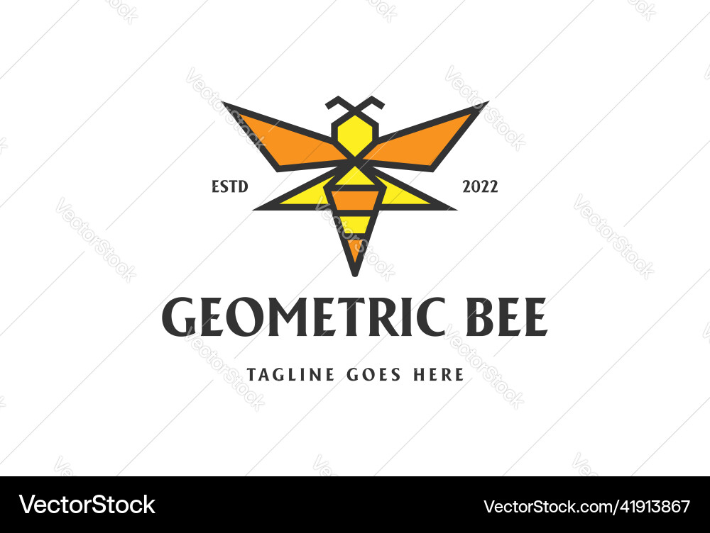 Colorful geometric bug bee bumblebee for honey Vector Image