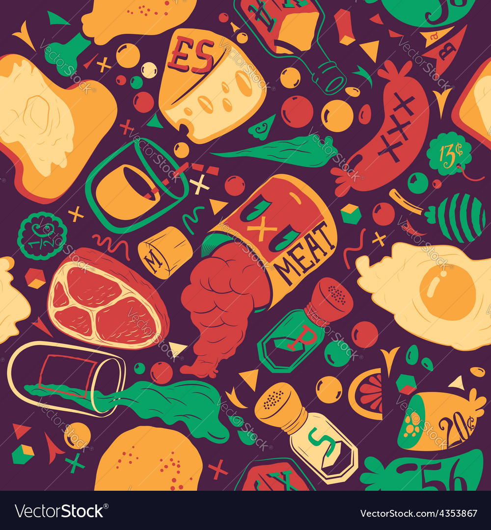 Food pattern Royalty Free Vector Image - VectorStock