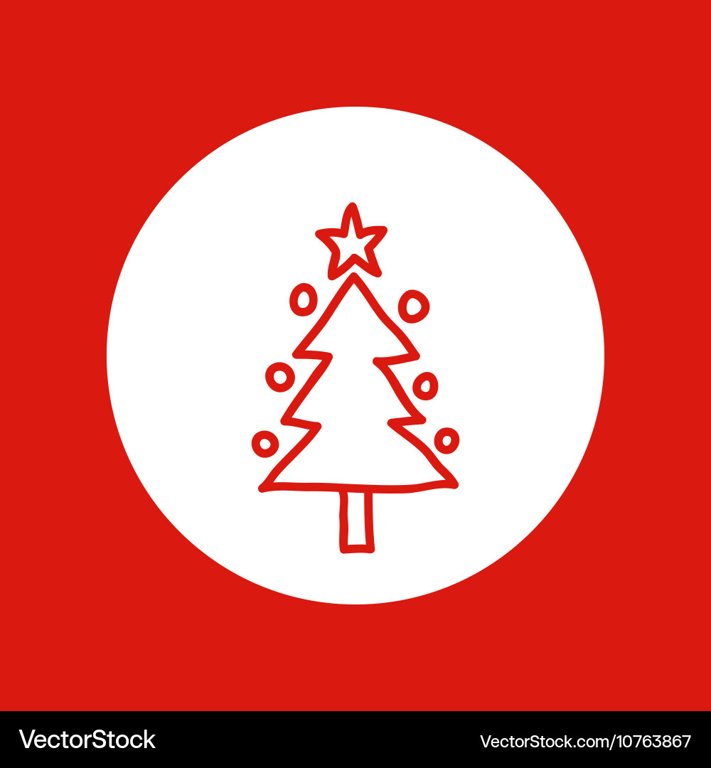 Hand drawn christmas icon red line isolated Vector Image