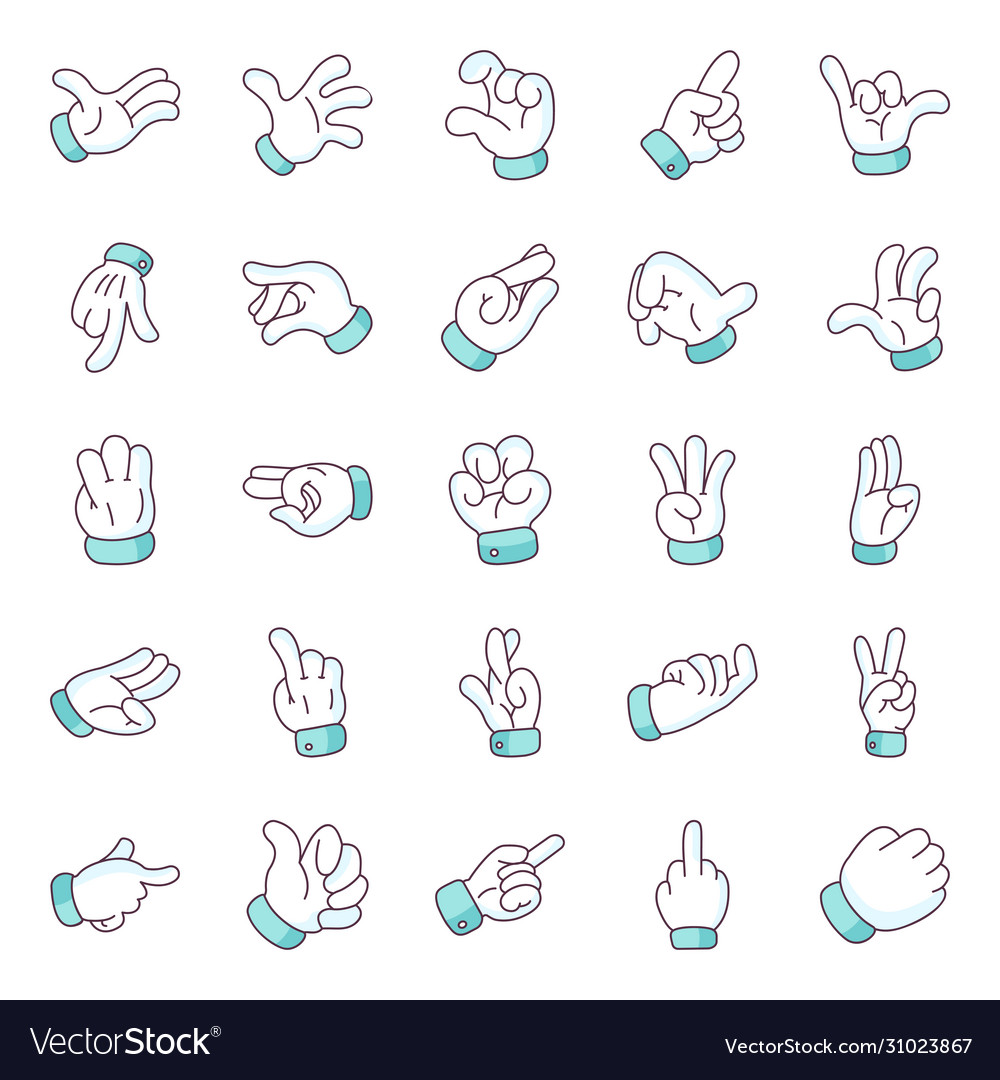 Hand signals flat editable Royalty Free Vector Image
