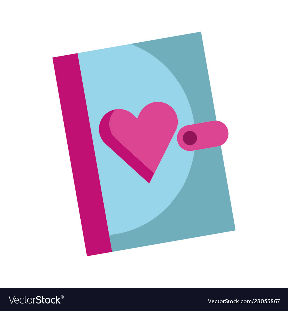 Happy Valentines Day Notebook With Heart Icon Vector Image