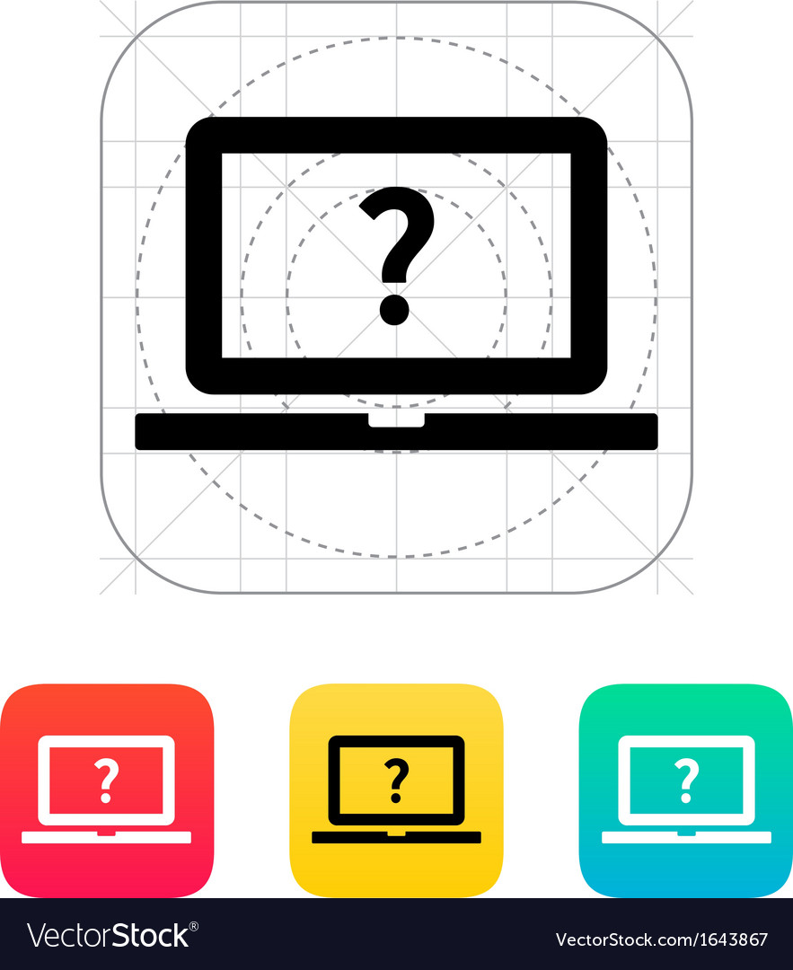 Help and faq laptop icon Royalty Free Vector Image
