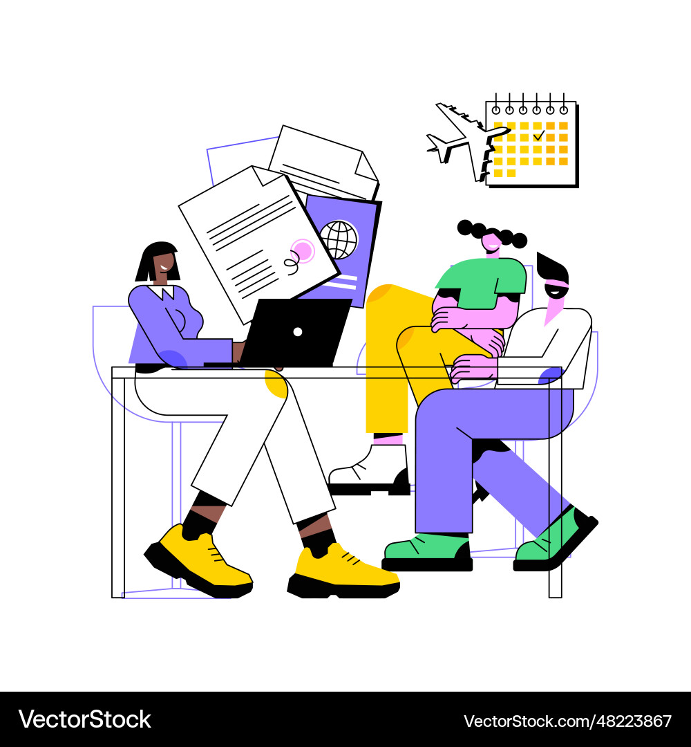 In the embassy isolated cartoon Royalty Free Vector Image