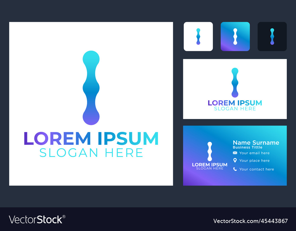 Initial monogram letter i creative technology Vector Image