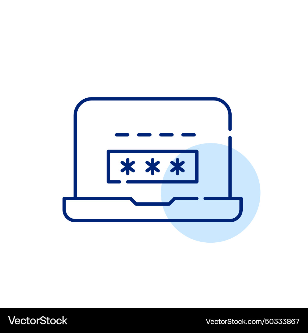 Laptop user account profile login pixel perfect Vector Image