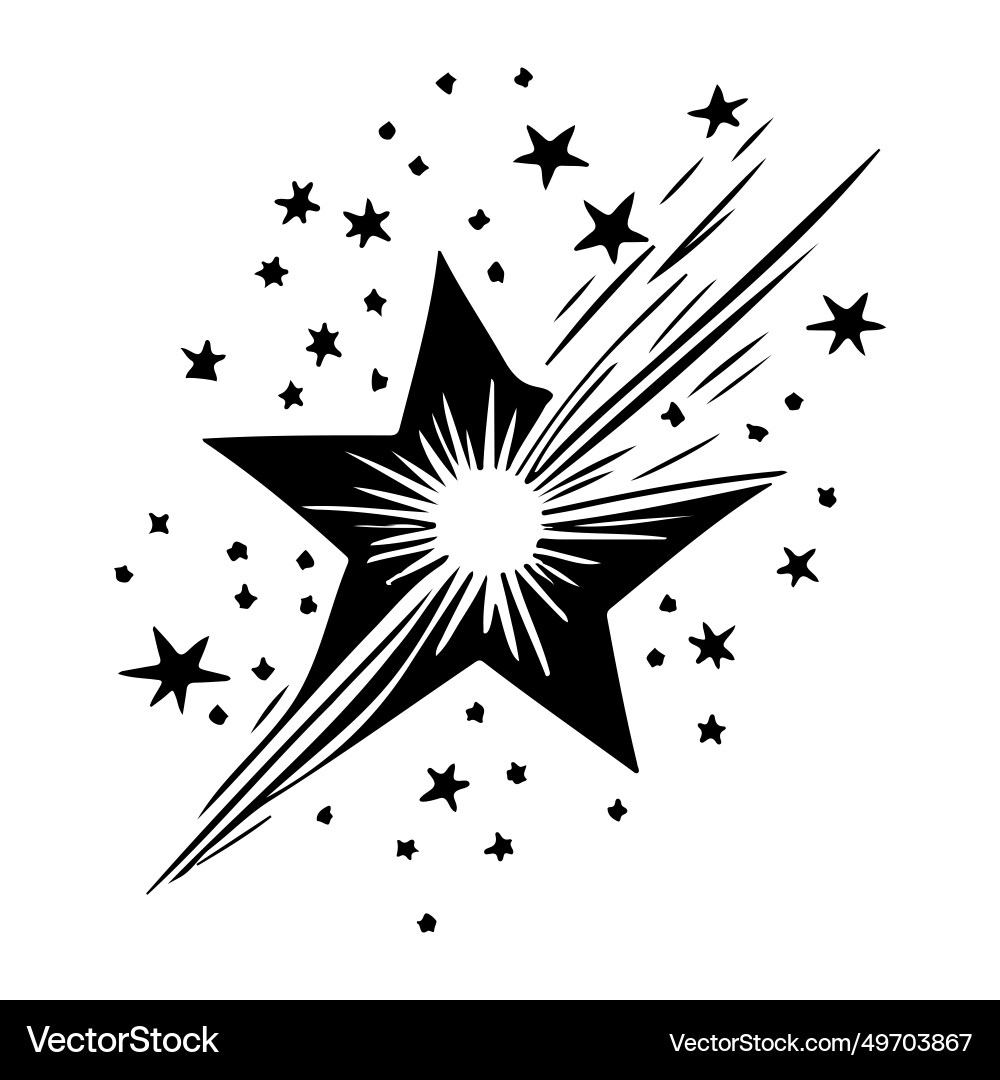 Star cosmos space abstract sketch hand draw Vector Image