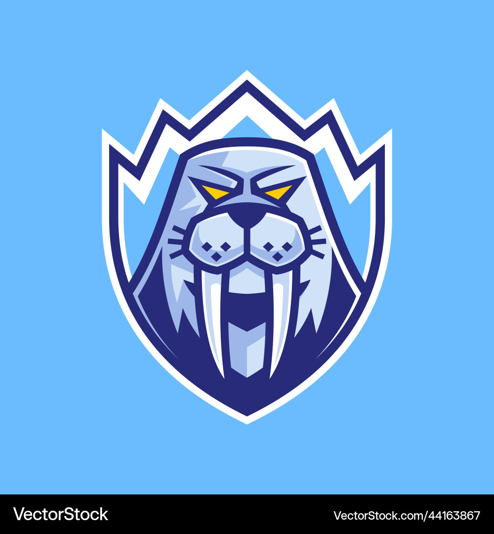 Walrus sport team logo design Royalty Free Vector Image