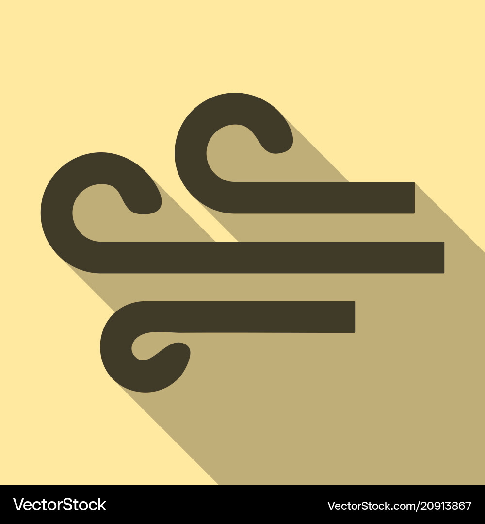 Wind icon in flat style isolated on color Vector Image