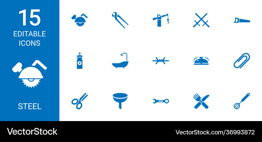 15 steel icons Royalty Free Vector Image - VectorStock
