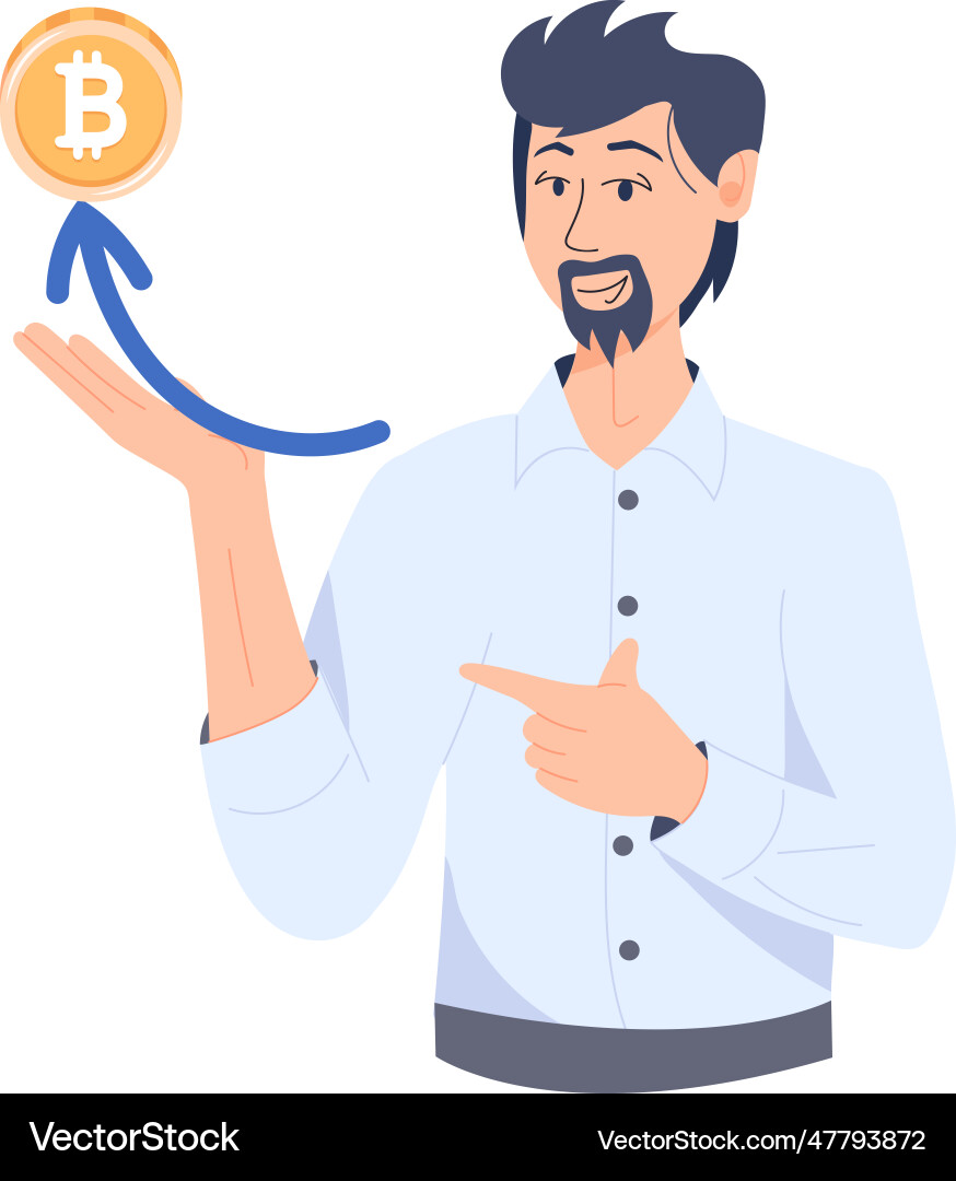 Bitcoin growth Royalty Free Vector Image - VectorStock