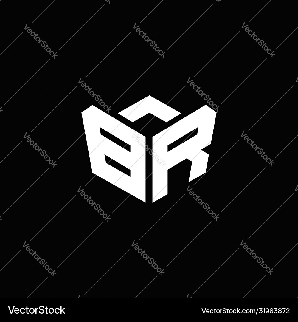 Br logo monogram with emblem style ribbon design Vector Image