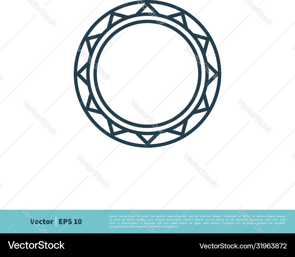 Circle ornamental tribal icon logo template Vector Image