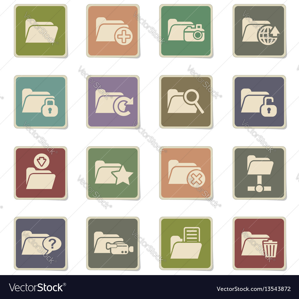 Ordner Icon Set Lizenzfreies Vektorbild - VectorStock