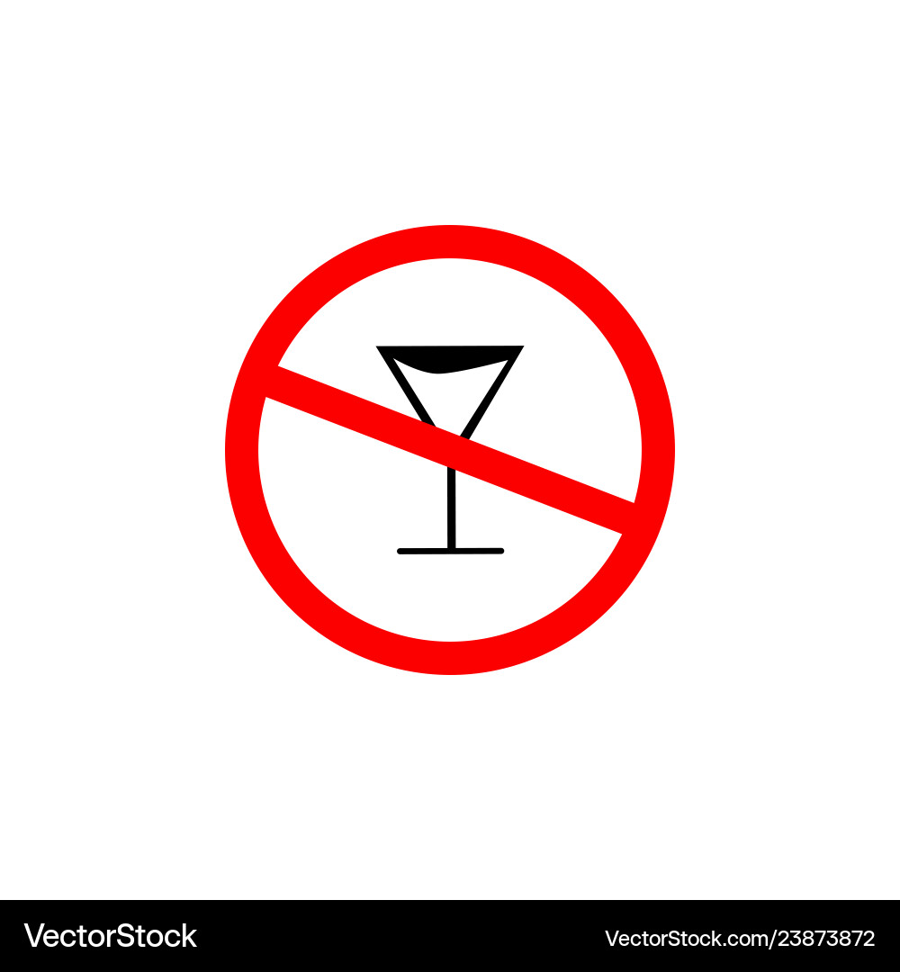 Forbidden glass drink goblet icon on white Vector Image