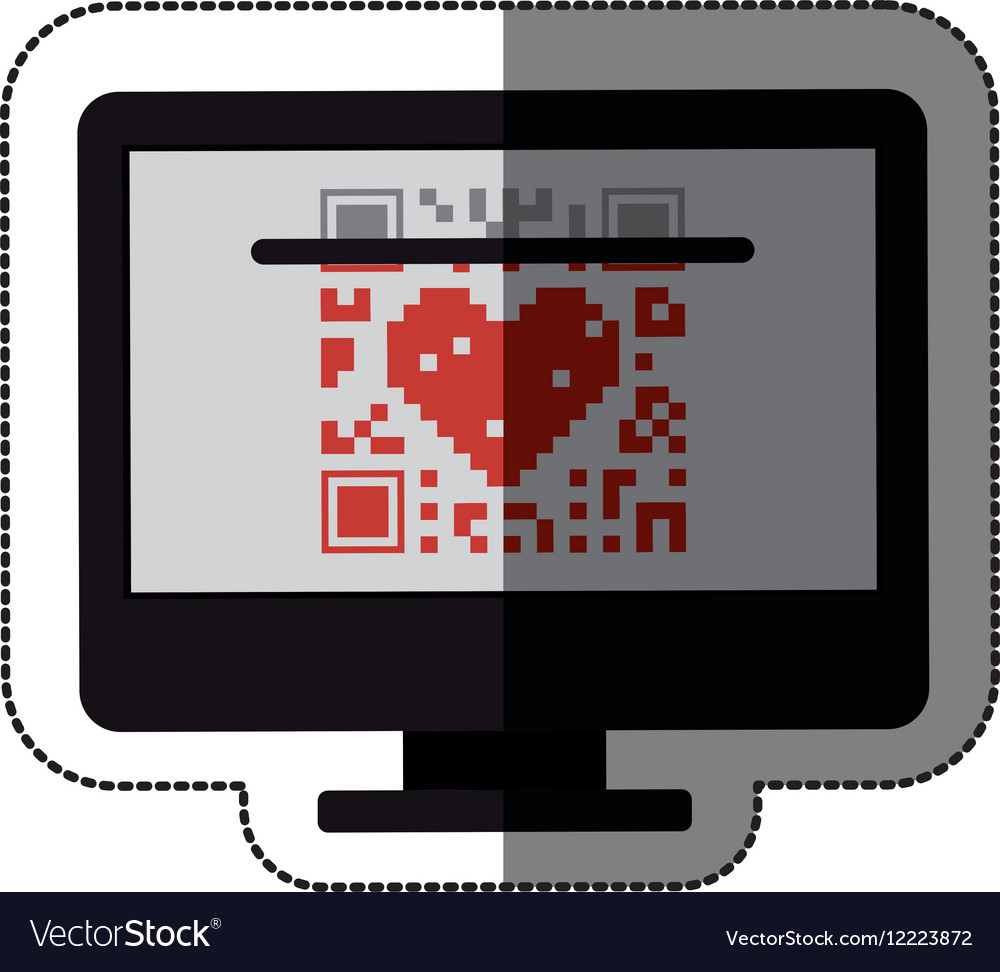 Isolated qr code and computer design Royalty Free Vector