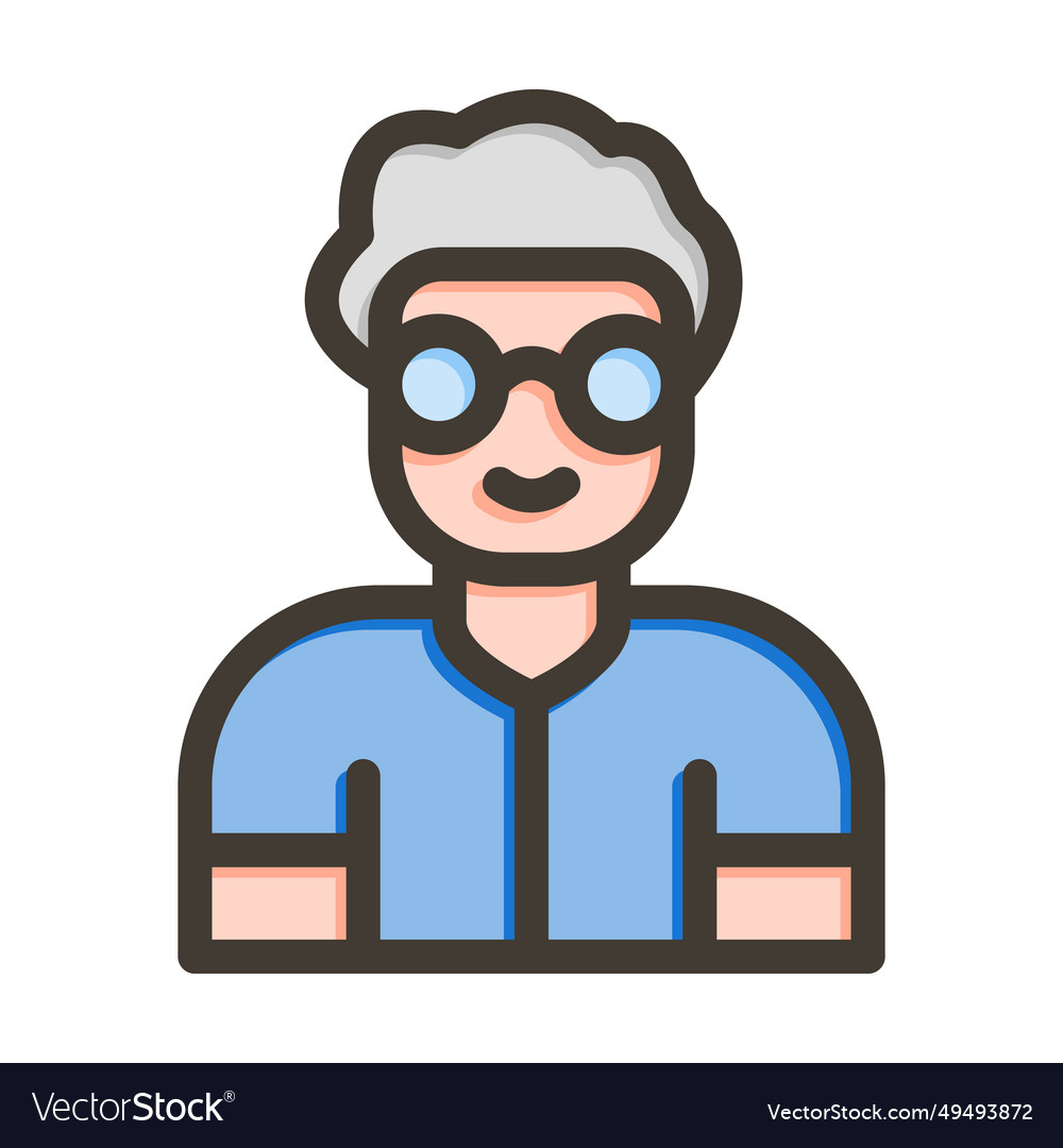 Nerd thick line filled colors icon for personal Vector Image