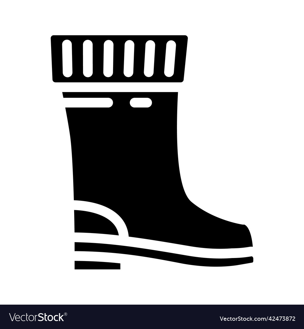 Rubber boots glyph icon Royalty Free Vector Image