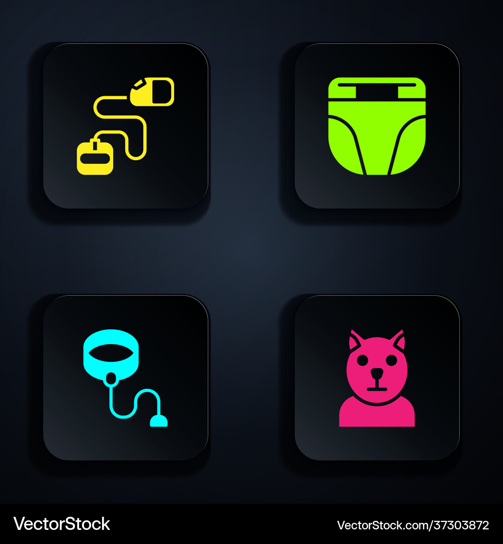 Set cat retractable cord leash and diaper Vector Image