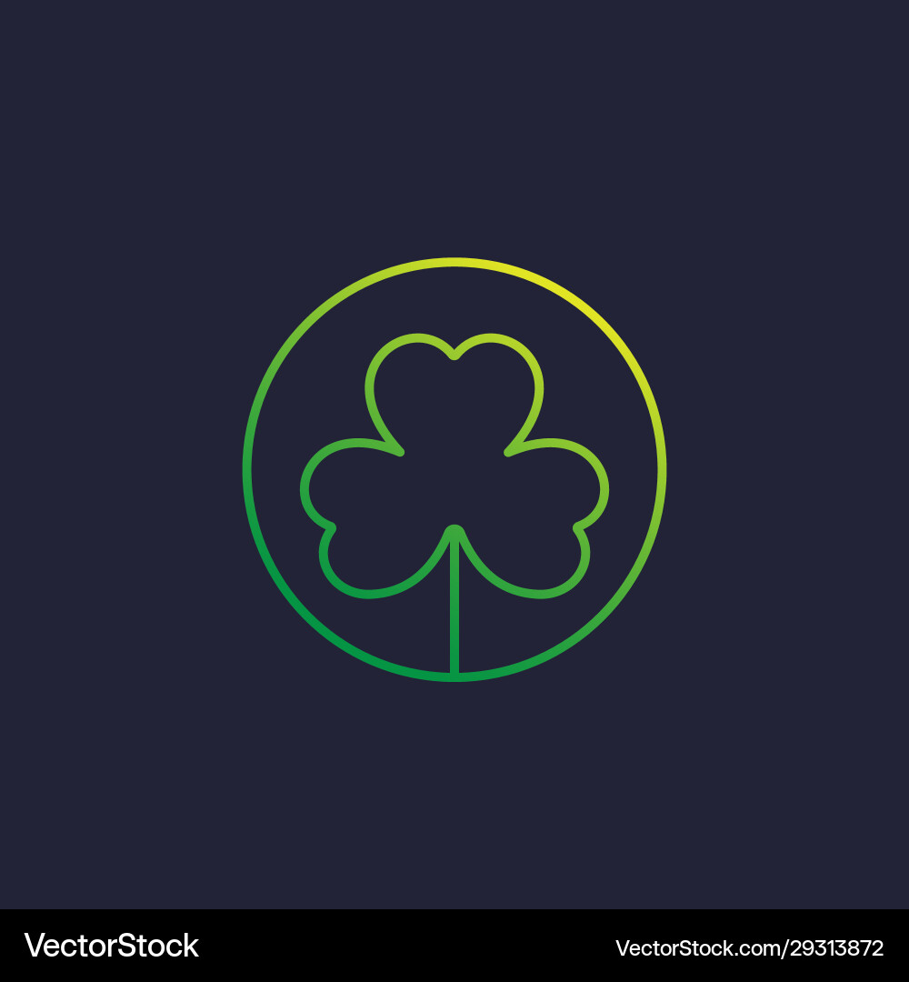 Shamrock trefoil line logo Royalty Free Vector Image