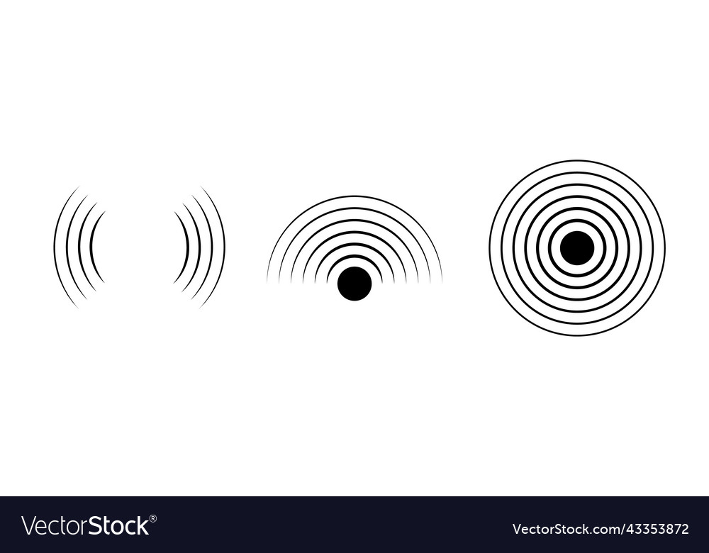 Signal sound wave icon circle pulse sonic Vector Image