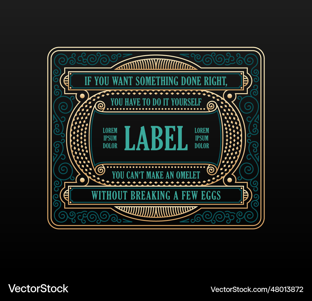 Vintage label and card calligraphic frame design Vector Image