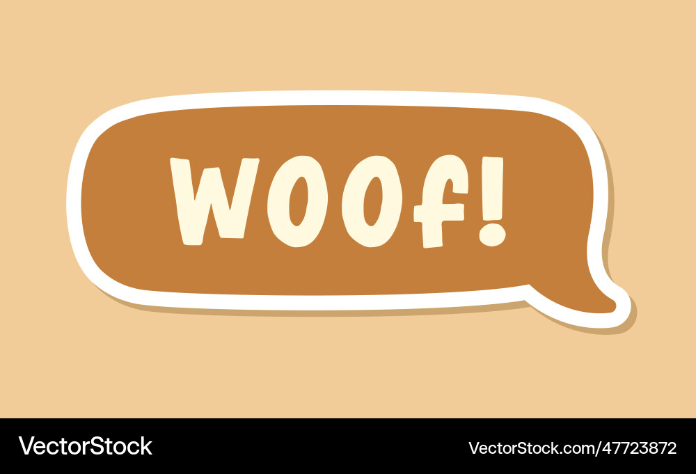 Woof text in a speech bubble balloon digital Vector Image