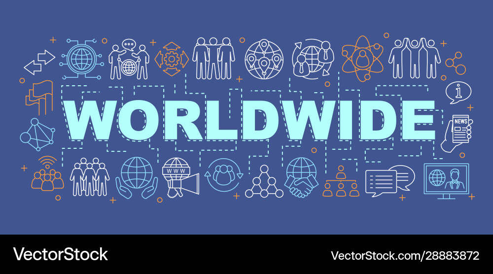 Worldwide communication word concepts banner Vector Image