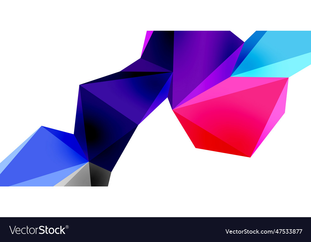 3d low poly triangle design elements Royalty Free Vector