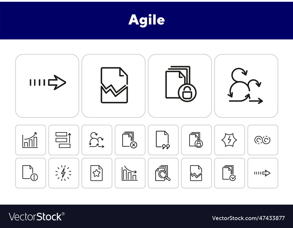 Agile line icon set Royalty Free Vector Image - VectorStock