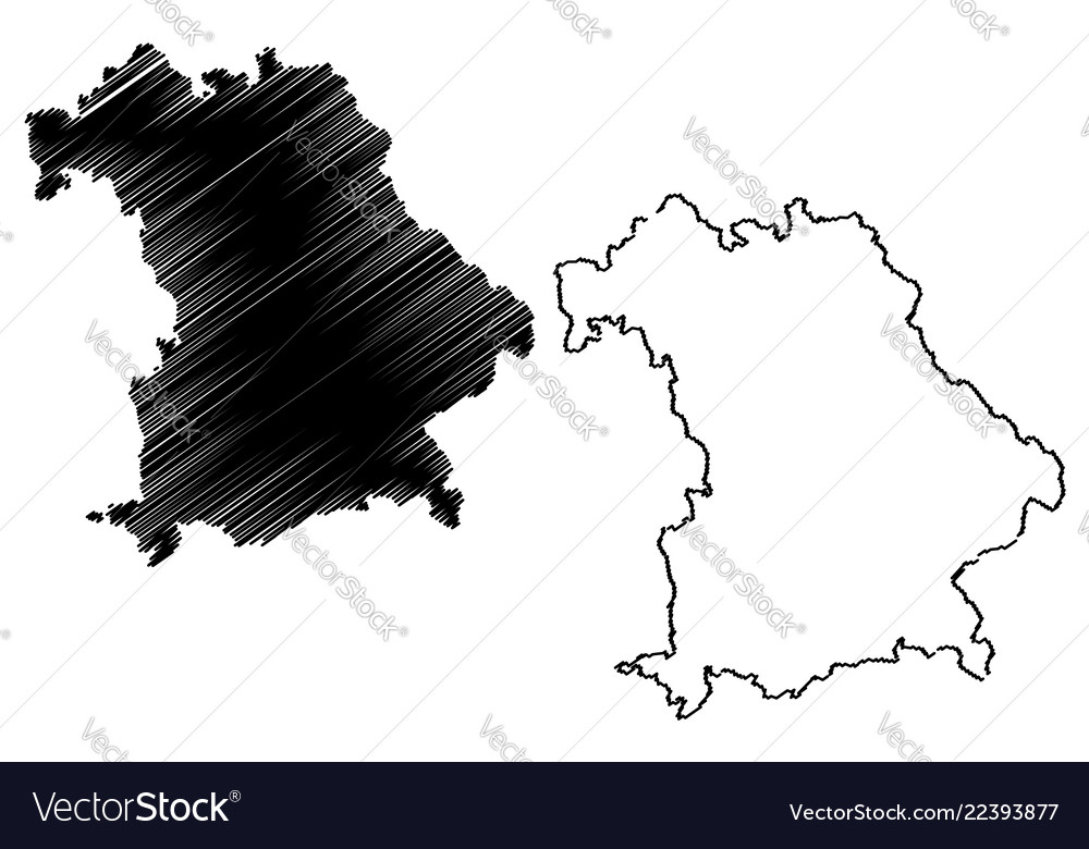 Bavaria map Royalty Free Vector Image - VectorStock