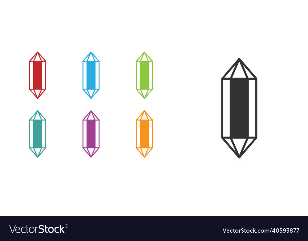 Black gem stone icon isolated on white background Vector Image