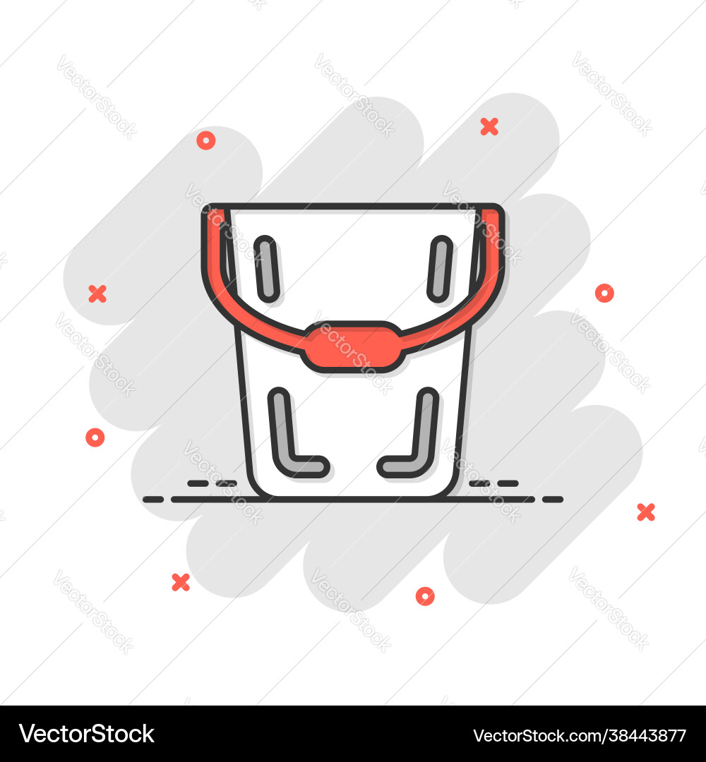 Bucket icon in flat style garbage pot on white Vector Image
