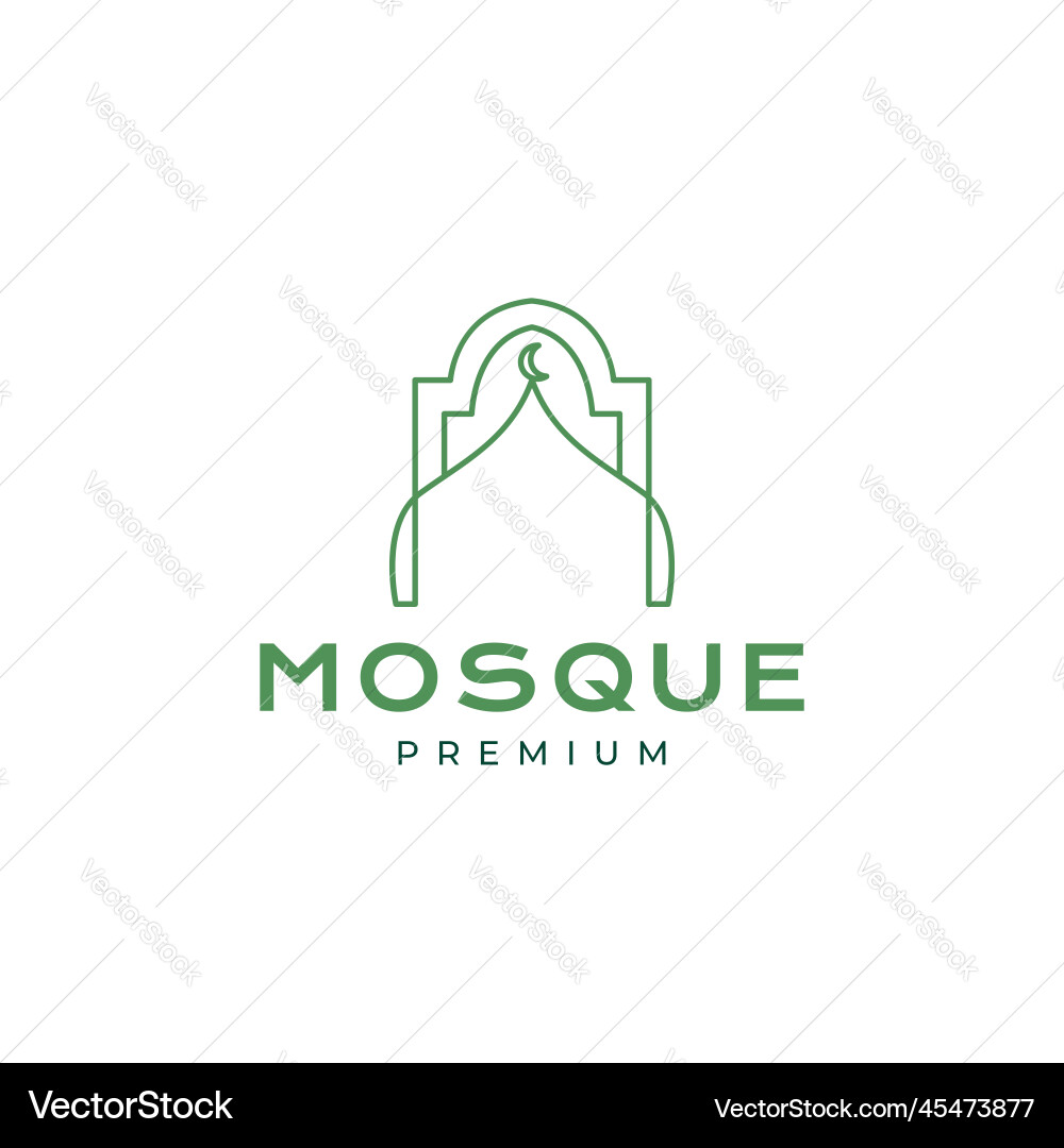 Dome mosque and gate pray muslim religion Vector Image