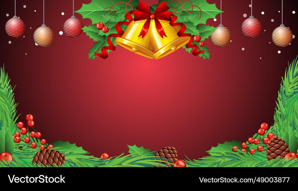 Festive christmas background with ornaments Vector Image
