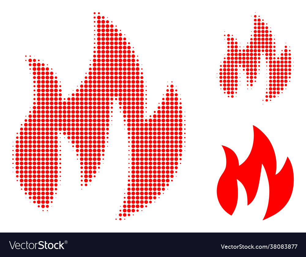 Fire halftone dotted icon Royalty Free Vector Image Fire halftone dotted icon Royalty Free Vector Image